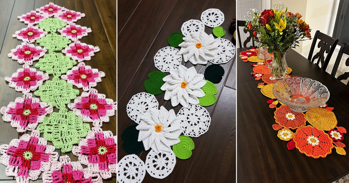 9 Floral Dining Table Runner Crochet Patterns - Citchen